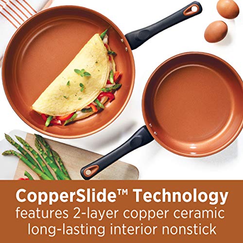 Farberware Glide CopperSlide Ceramic Nonstick 12 Piece Cookware Set (Black)
