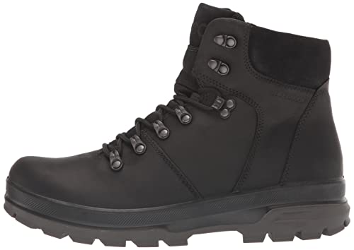 ECCO Men's Rugged Track High Waterproof Hiking Boot, Black, 8-8.5