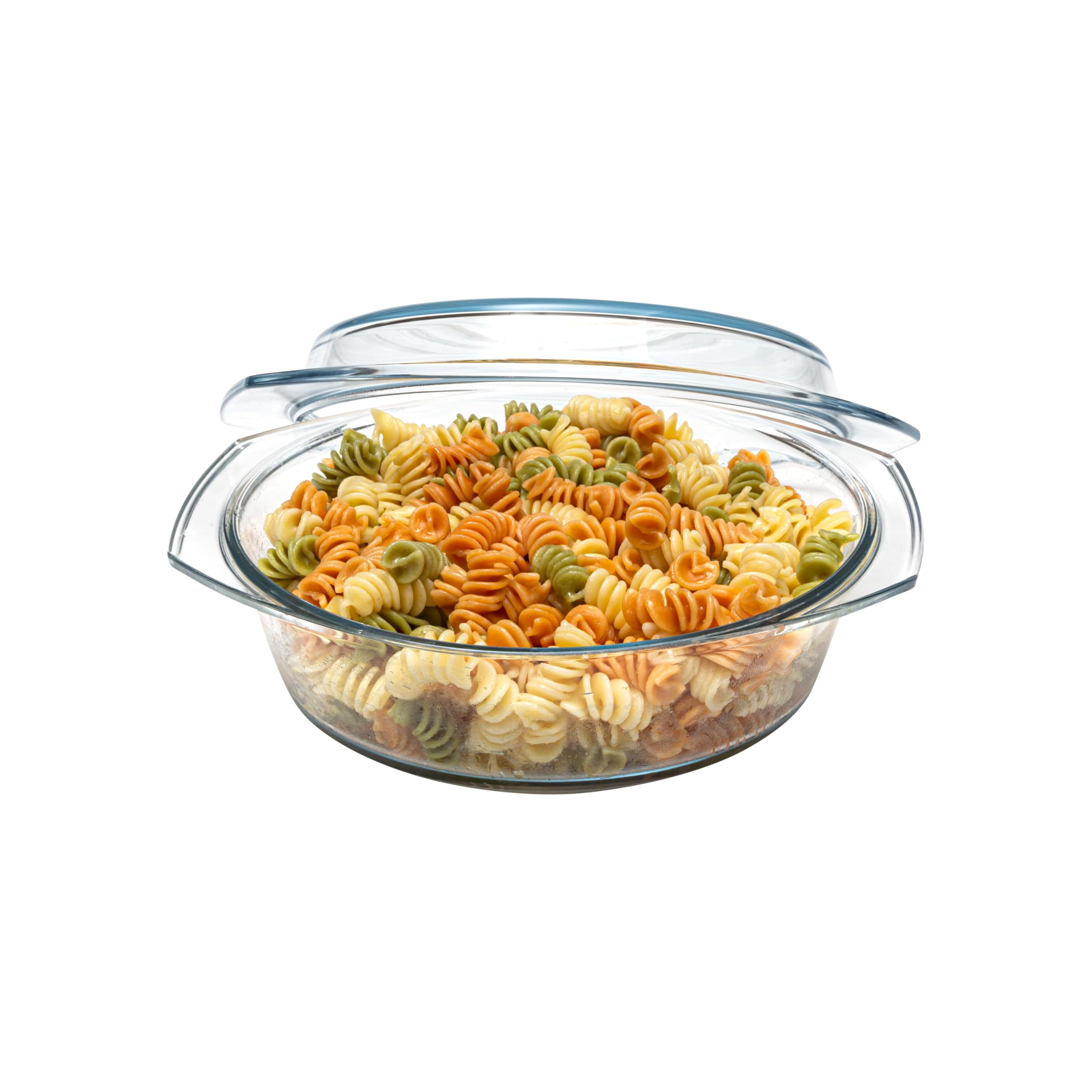 Simax Casserole Dish with Lid, 2 Quart Round Glass Casserole Dishes for Oven with Lid and Handles, Baking Dishes for Oven Covered Bowl for Cooking, Baking, Serving, Microwave, Dishwasher, and Oven Safe Cookware