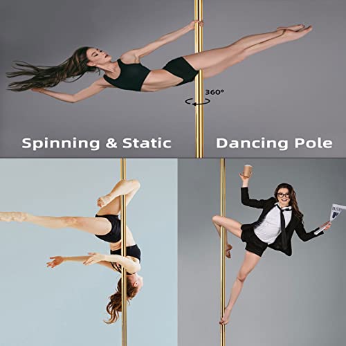 Fitness Stripper Pole Static Rotating Dance Pole Portable Detachable 45mm Dance Pole Kit for Fitness Club Party Bar (Color : Silver)