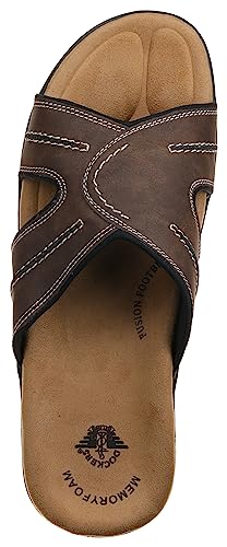 Dockers Men's Slide Sandal, Dark Brown, 10 Wide