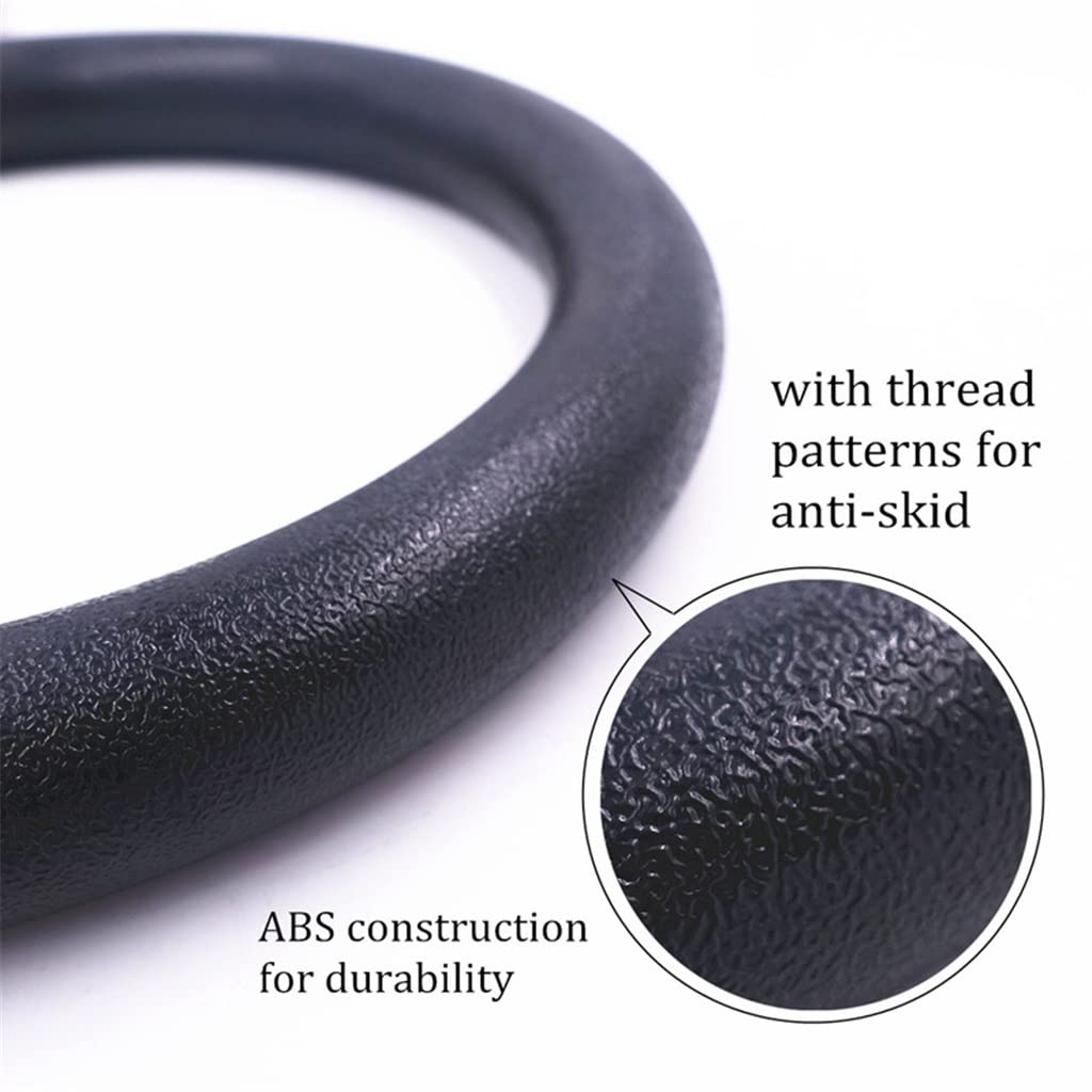 DHTDVD ABS Gym Rings Gymnastics Rings with Adjustable Webbing Straps Foam Handle for Muscle Exercise Fitness Pull Ups Training