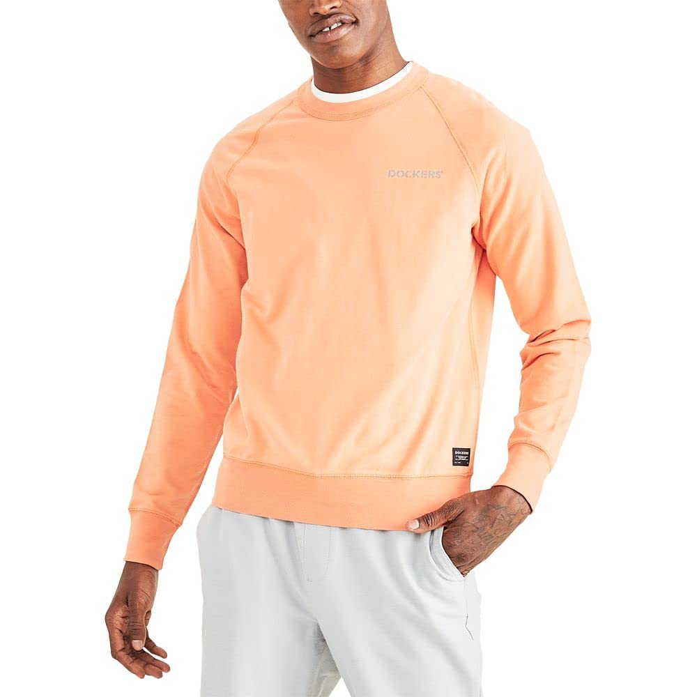 Dockers Men's Short Sleeve Crewneck Tee Shirt, Heavy Jersey Crew Cotton, L