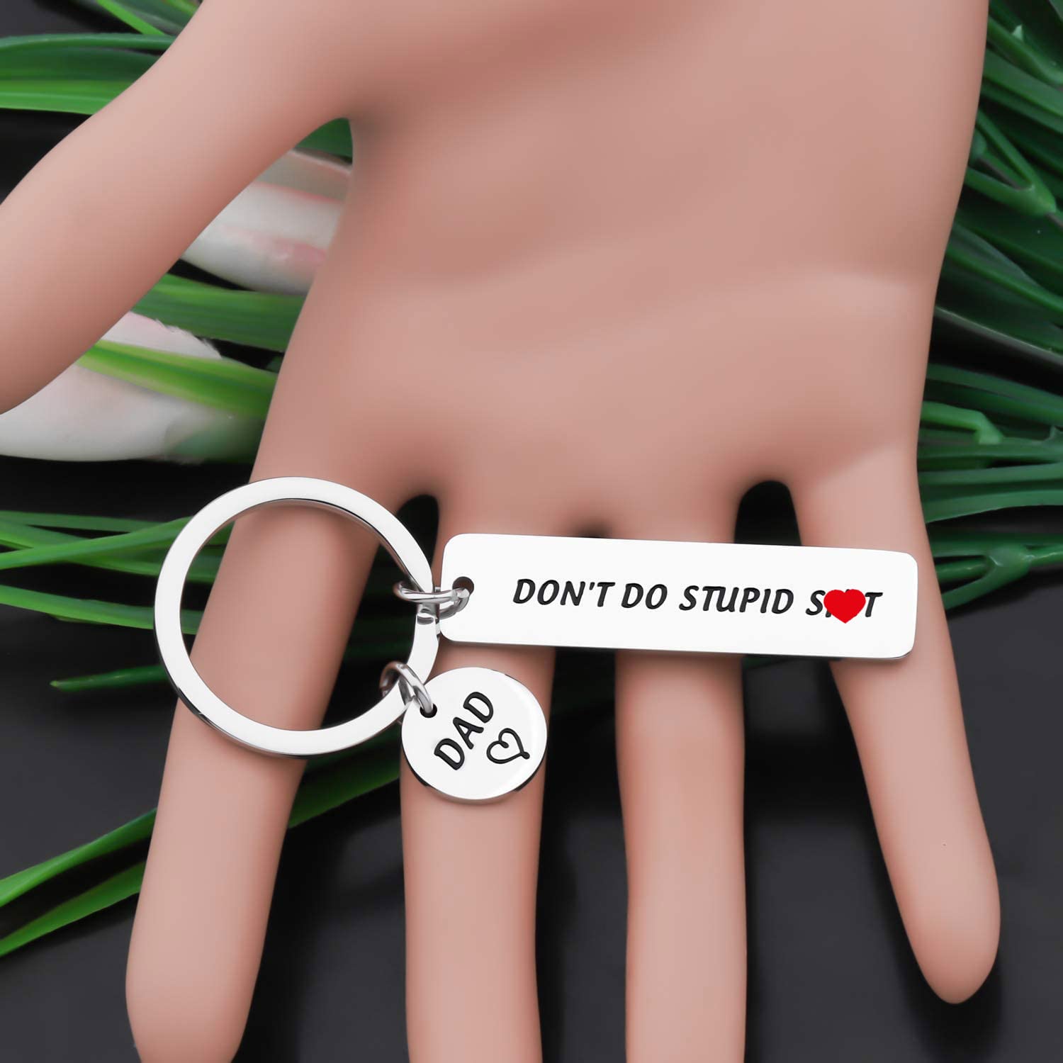CYTING Funny Drive Safe Keychain For Son Daughter Birthday Gift From Mom Dad Don't Do Stupid Graduation Gift For Him And Her