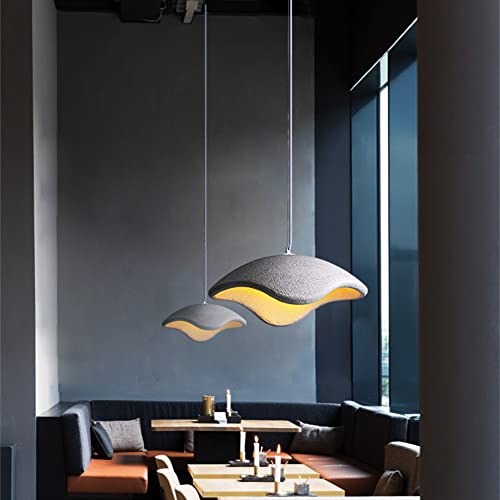 JUTHTBO 11.8in Pendant Light Fixtures,Modern Japanese Lamp for Room Lighting in Resin Materials,Concrete Pendant Light,Wabi-sabi Pendant Lights,lamparas colgantes for Dining Room