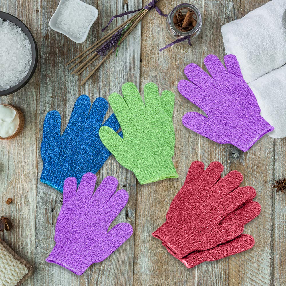 Duufin 14 Pairs Exfoliating Gloves Bath Gloves Body Wash Mitt Scrubbing Exfoliator Glove for Shower, Spa, Massage, Body Scrub, Dead Skin Cell Remover