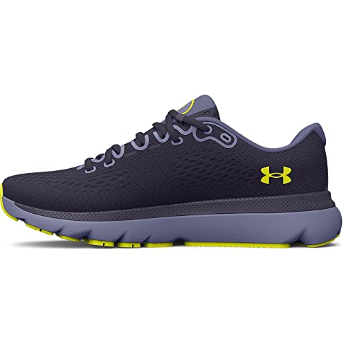 Under Armour Men's HOVR Infinite 4 Running Shoe, (500) Tempered Steel/Aurora Purple/Yellow Ray, 12