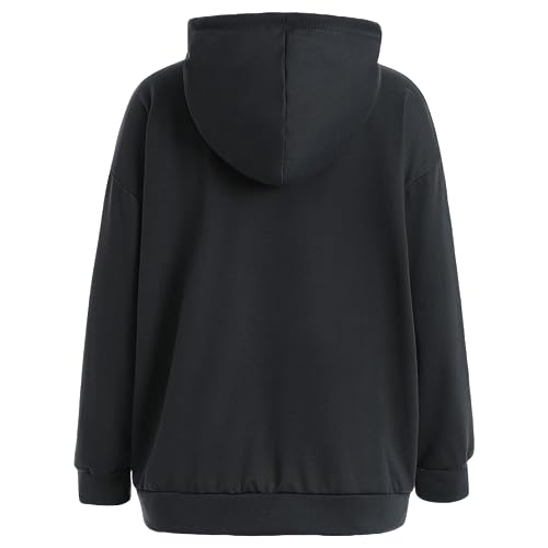 Lausiuoe Pink Hoodie Womens Long Sleeve Cute Cat Ear Pullover Hoodie Crop Top Gothic Cold Shoulder Lace Up Y2k E-Girl Oversized Sweatshirt