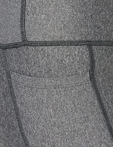 Under Armour Women's HeatGear Armour High Waisted Pocketed No-Slip Capri Leggings , Charcoal Light Heather (019)/White , Medium Short
