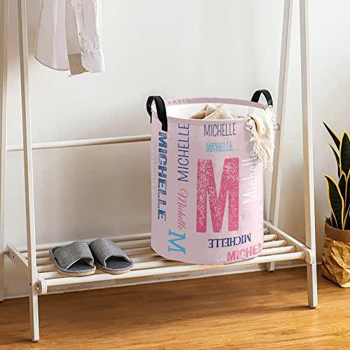 Personalized Laundry Basket Custom Word Art Names Laundry Hamper Collapsible Durable Toys Organizer Storage Bedroom Decor for Boys Girls Adults