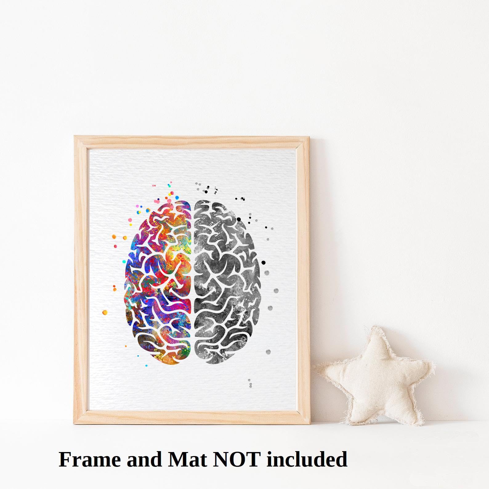Dignovel Studios 8X10 Unframed Brain Creativity Inspiration Watercolor Art Print Poster Housewarming Wall Giclee Office Home Decor DN526