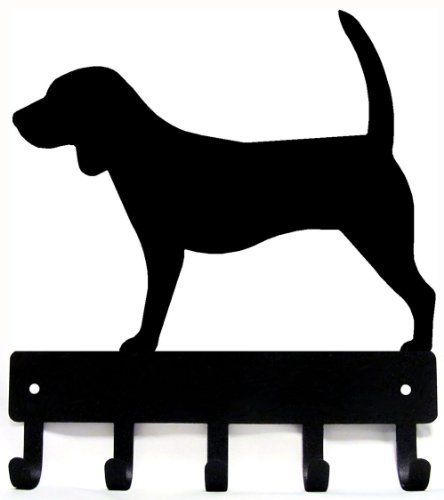 The Metal Peddler Beagle Dog - Key Holder & Leash Hanger for Wall - Large 9 inch Wide - Made in USA; Gift for Dog Lovers
