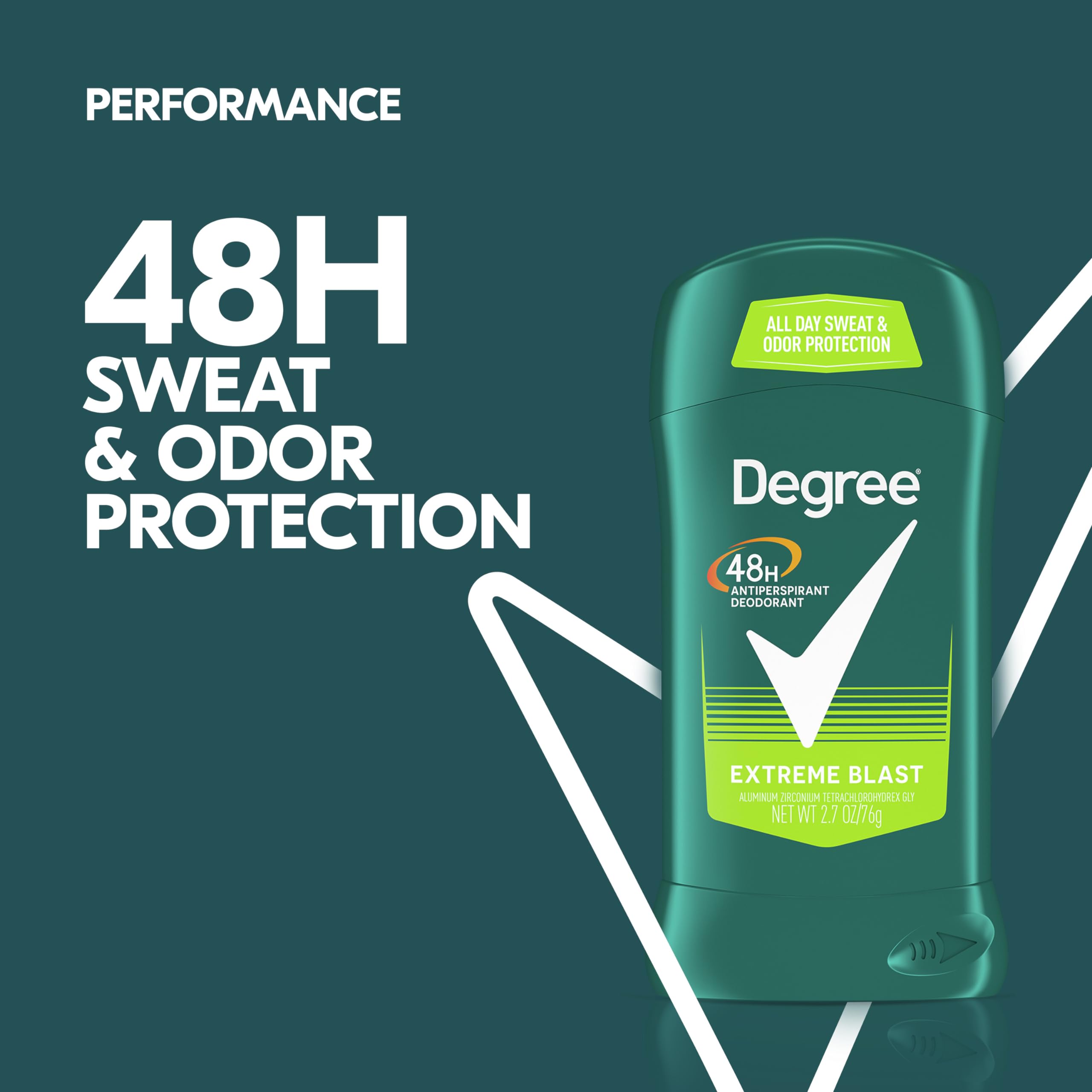 Degree Men Original Protection Antiperspirant Deodorant Extreme Blast Pack of 6 48-Hour Sweat and Odor Protection Antiperspirant For Men 2.7 oz