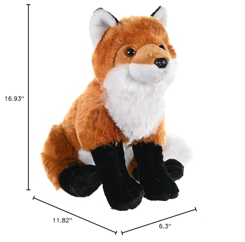 Wild Republic Red Fox Plush, Stuffed Animal, Plush Toy, Gifts For Kids, Cuddlekins 12" (10944)