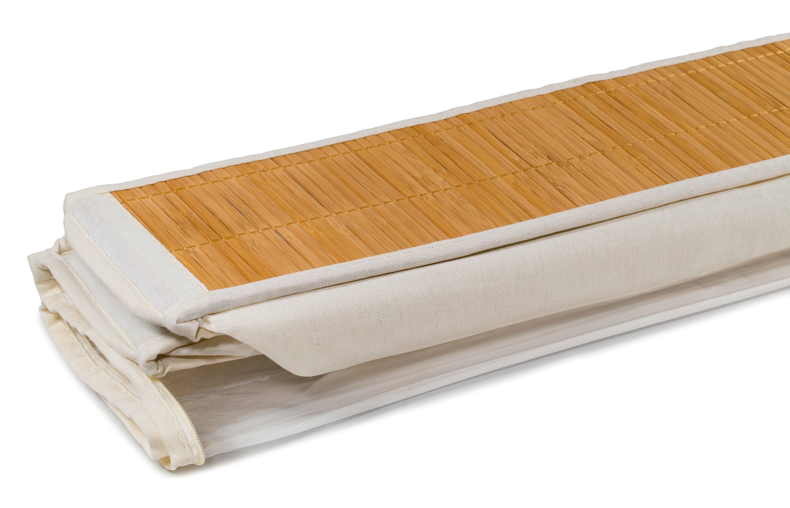 Under The Bed Shoe Organizer - Keep Your Shoes Organized with Storage for Up to Twelve Pairs of Shoes. Decorative Bamboo Siding, Easily Visible with Clear Cover and Protected from Moisture and Dust.