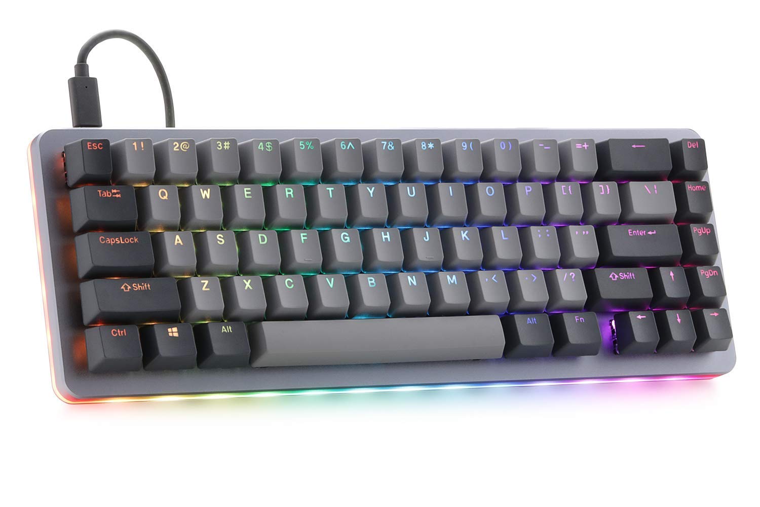 Drop ALT Mechanical Keyboard — 65% (67 Key) Gaming Keyboard, Hot-Swap Switches, Programmable Macros, RGB LED Backlighting, USB-C, Doubleshot PBT, Aluminum Frame (Cherry MX Brown RGB) (Renewed)