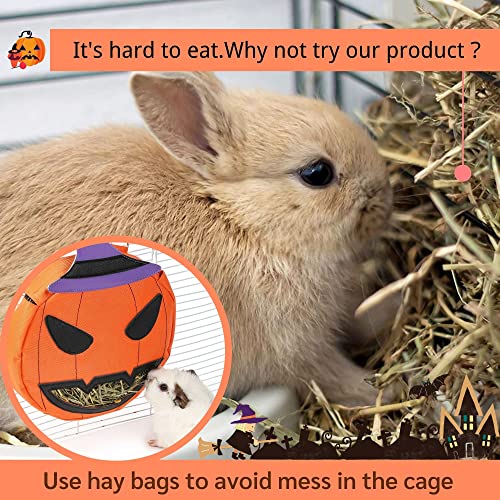 JanYoo Warm Bunny Bed for Rabbits Outdoor Cage & Rabbit Hay Feeder Halloween