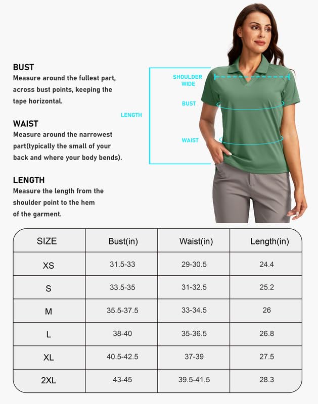 Obla Women's Golf Shirt Quick Dry V-Neck Short Sleeve Tennis Tops UPF50+ Collared Golf Polo Shirts for Women (Black_S)