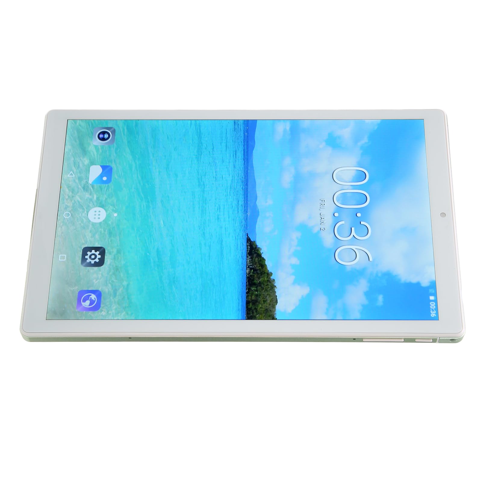 DAUZ HD Tablet, Fast Charge 10.1 Inch HD Tablet US Plug 100-240V Front 5MP Rear 8MP 6000mAh for Work for Study (Green)
