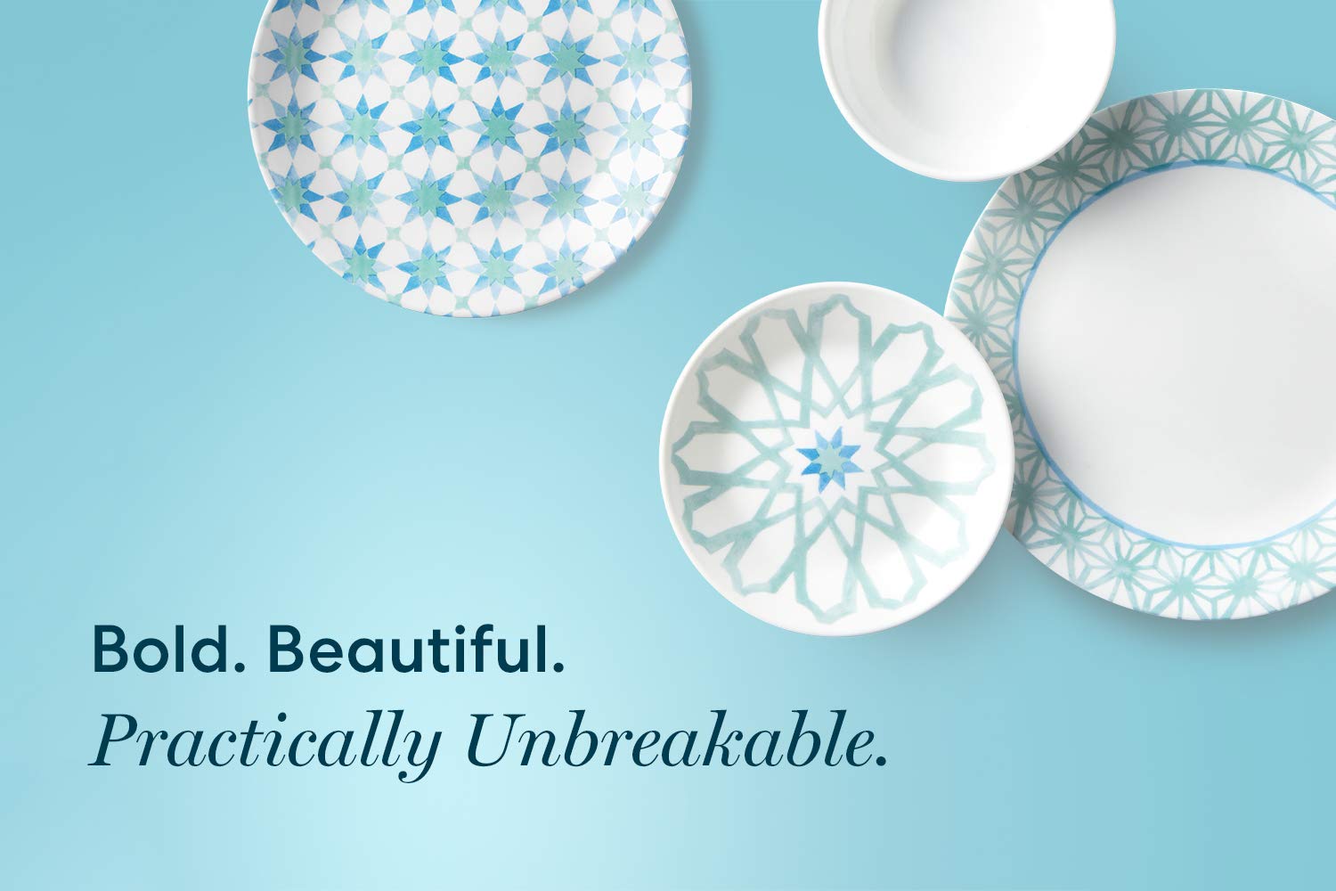 Corelle Chip Resistant Appetizer Plates, 6-Piece, Amalfi Verde