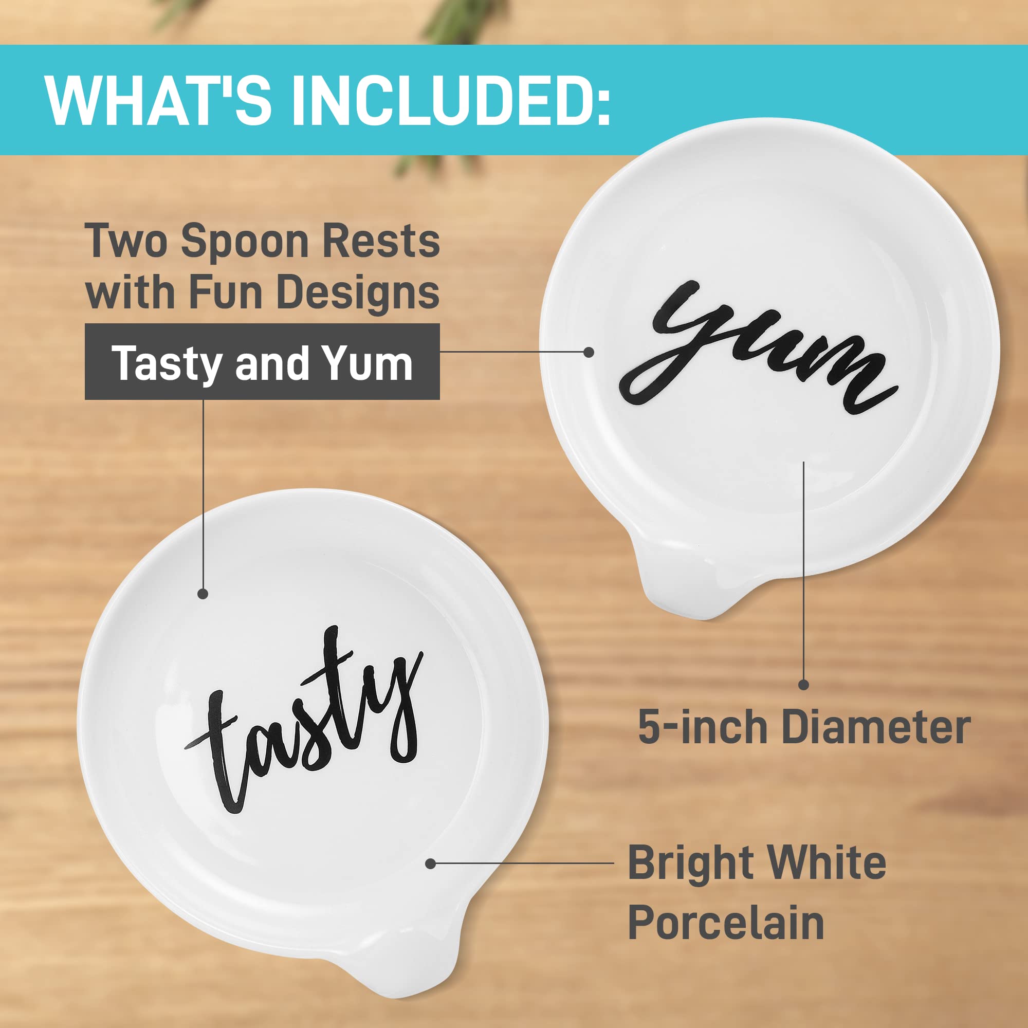 Oversized Spoon Rest for Kitchen - 2 Pack - White Ceramic Farmhouse Design for Cooking - Stove Top, Kitchen Counter, Countertop - Ladle Holder, Spoon Holder, Utensil Rest, Coffee Spoon Rest…