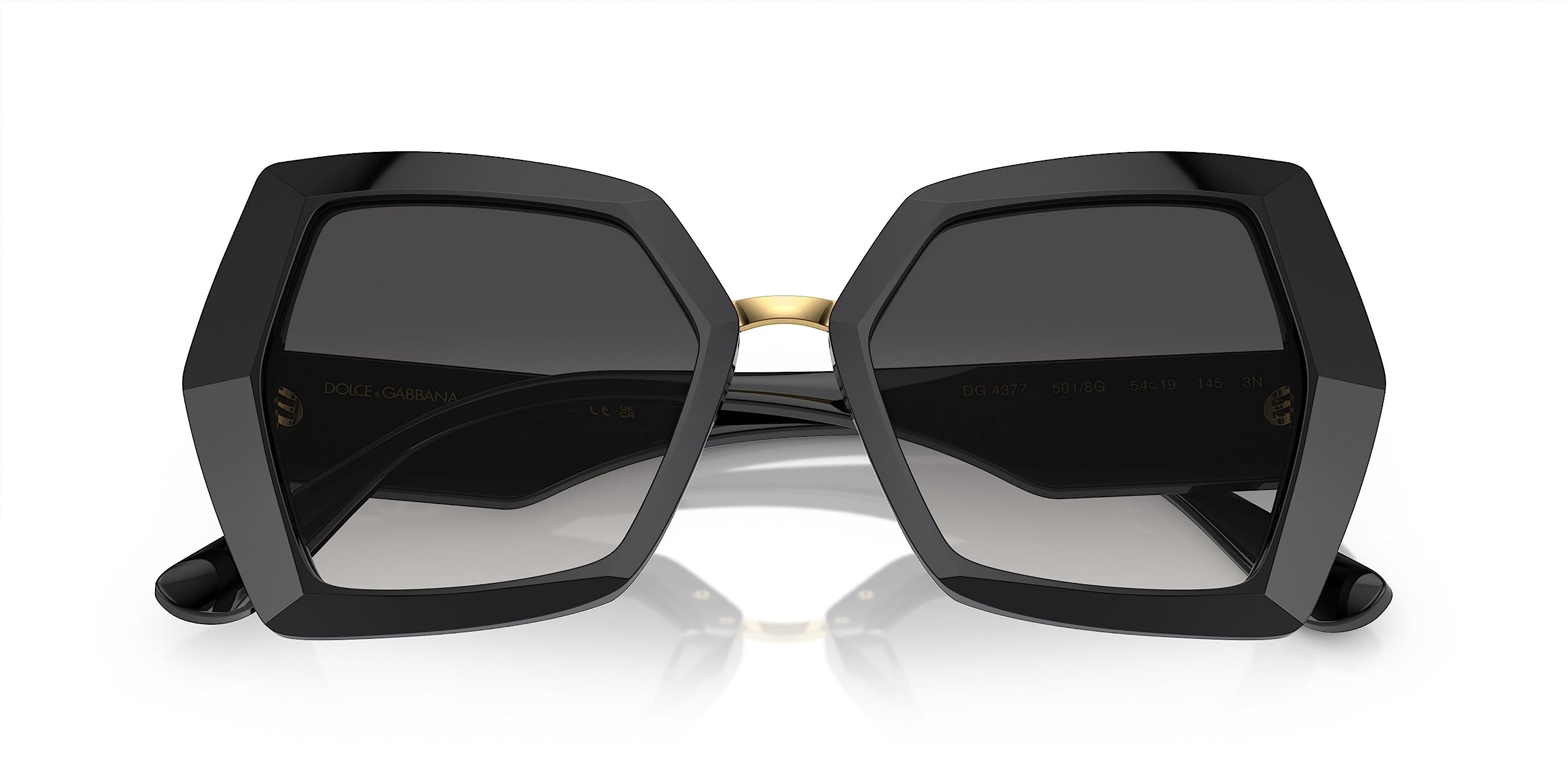 Dolce & Gabbana DG4377 Womens Sunglasses Black/Black/Grey Gradient One Size
