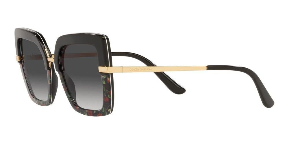 Dolce & Gabbana HALF PRINT DG 4373 Black Red Roses/Grey Shaded 52/21/140 women Sunglasses