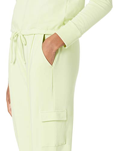 Daily Ritual Women's Cropped Long-Sleeve Sweatshirt and Jogger Pant Set, Pastel Green, Large