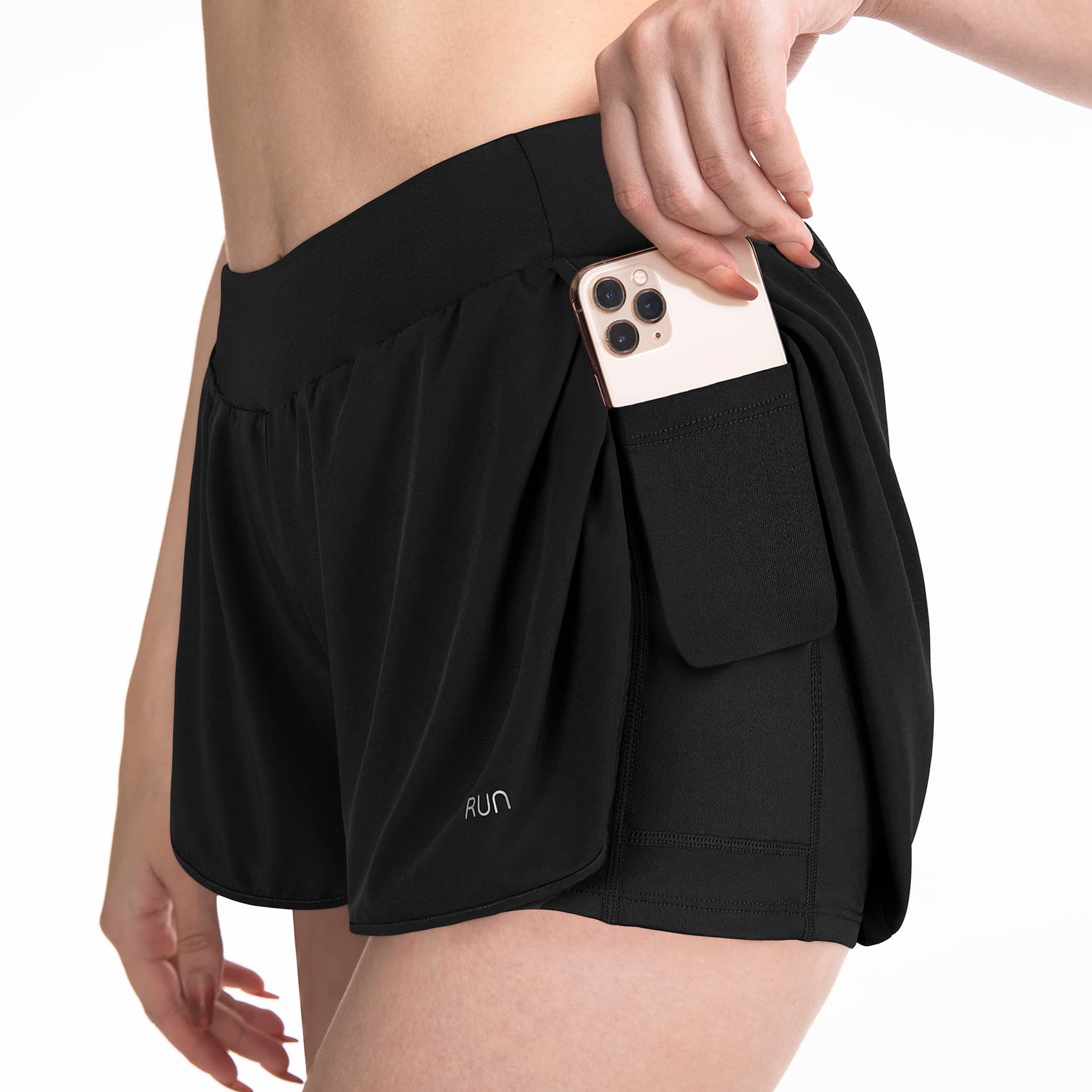 Durio Sequin Shorts for Women Disco Party. A Black