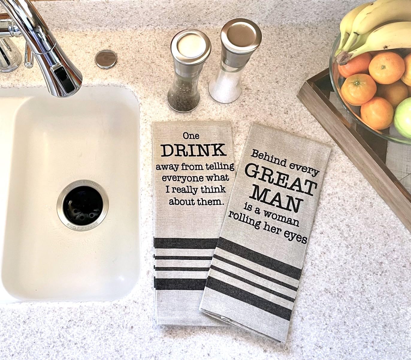 fillURbasket Funny Kitchen Towels with Sayings Fun Dish Towels Set with Wine Alcohol Drinking Theme Man Cave Gift 5 Flour Sack Towels for Bar Kitchen Decor Dish Drying 16x28 Cotton