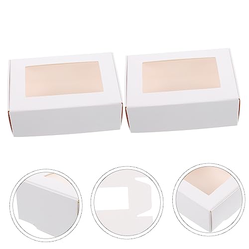 STOBOK 150 Pcs Packaging Boxes Mini Cake Box Candy Containers Mini Cake Containers Packing Containers DIY Cookie Box Bakery Box Packing Box Storage Box Carton White Travel Soap