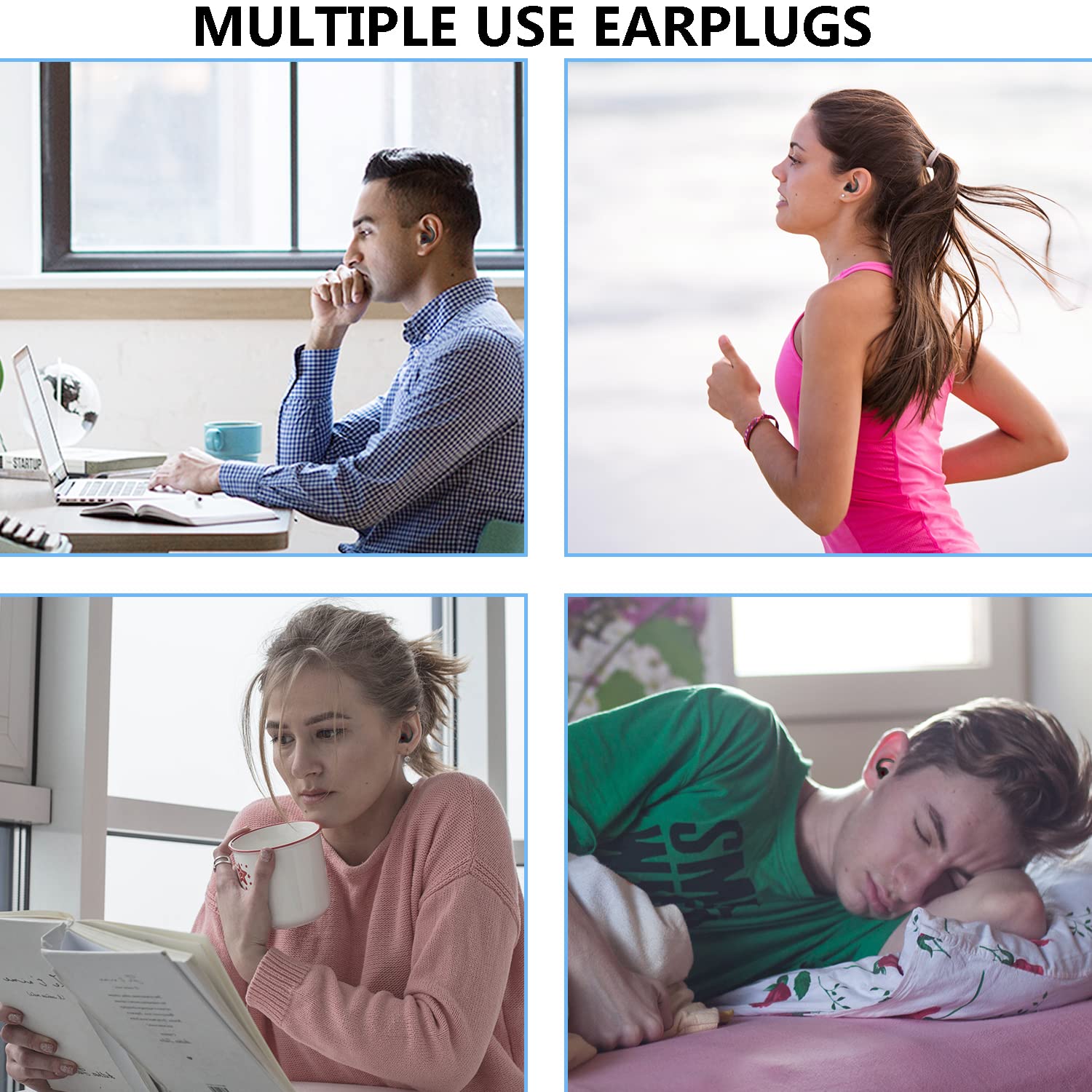 Ear Plugs for Sleeping Noise Cancelling β Super Soft, Reusable Hearing Protection in Flexible Silicone, Noise Cancelling Earbuds for Sleep - 6 Ear Tips in S/M/L β 25dB Noise Cancelling