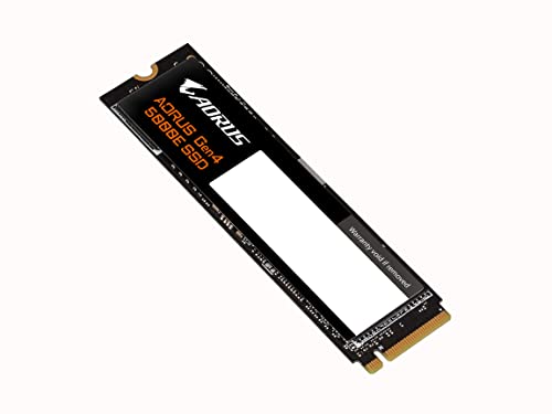 GIGABYTE AORUS Gen4 5000E SSD 500GB PCIe 4.0 NVMe M.2 Internal Solid State Hard Drive with Read Speed Up to 5000MB/s, Write Speed Up to 3800MB/s, AG450E500G-G