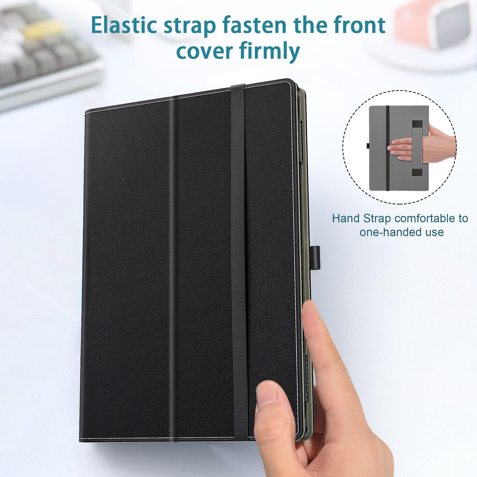 COOWPS Case for Amazon Kindle Fire HD 8 Tablet 8"(12th/10th Generation, 2022/2020 Release) & HD 8 Plus Tablet - Slim Folding Stand Cover with Auto Wake/Sleep and Hand Strap