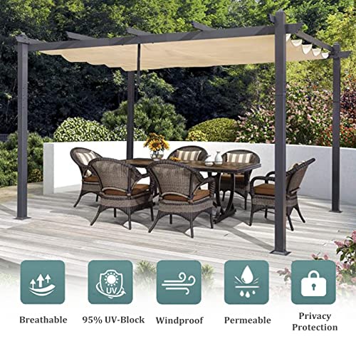Javneo Sun Shade Cloth with 90% UV Protection for Garden, Patio, Deck, and Pergola, Outdoor Sunblock Shade Cloth with Reinforced Grommets, Wheat 8 * 20