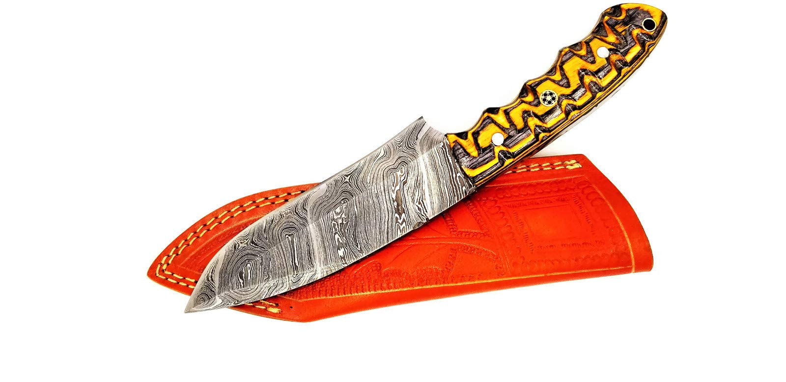 DKC-6011 MIRAGE Damascus Steel Hunting Knife DKC Knives 12oz 10.5" Long 5.75" Blade Nomano Series