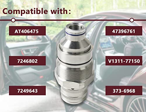 MIKODA 7246802 AT406475 Hydraulic Female Flat Face Quick Coupler Skid Steer Φ48mm Thread, Compatible with Bobcat John Deere Skid Steer Loader 318E 319E 320E 323E 326E 328E 329E 332E