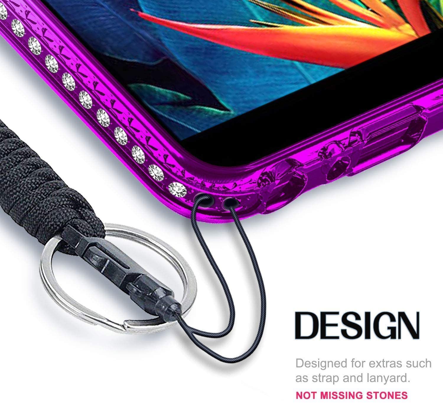 E-Began Case for Samsung Galaxy S9 with Screen Protector (Maximum Coverage, Flexible TPU Film), Ring Holder/Wrist Strap, Glitter Flowing Liquid Girls Women Kids Cute Case (Aqua/Purple)