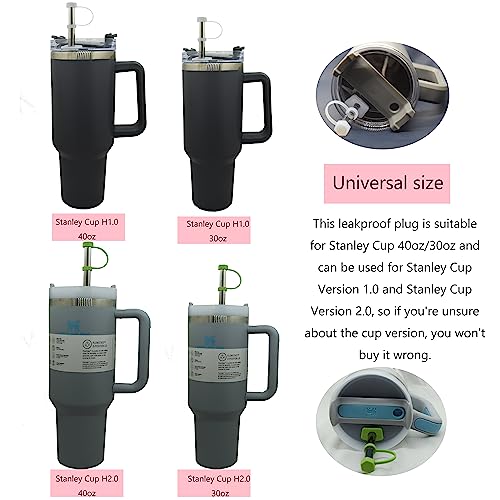 Universal size Stanley spill stopper 9 pcs, Stanley cup accessories,Stanley leak stopper Suitable for Stanley Cup H1.0/2.0 40oz/ 30oz. (Black and White)