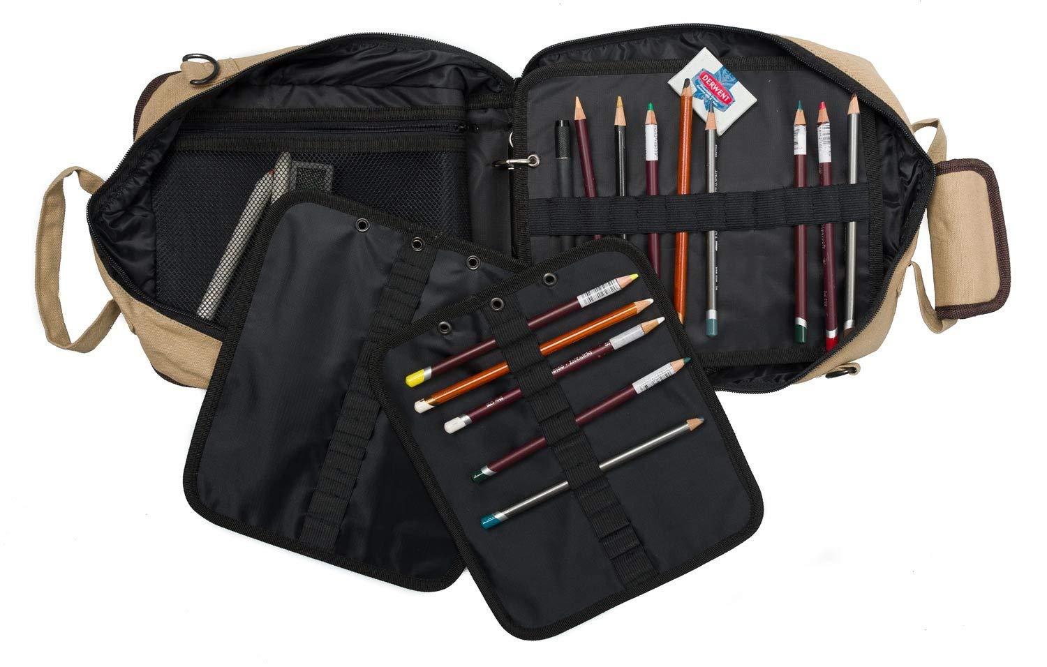 Derwent Carry-All Pencils Leaves/Holders for Storage, Canvas Bag, 44 Pencil Capacity, 2-Pack (2302141)