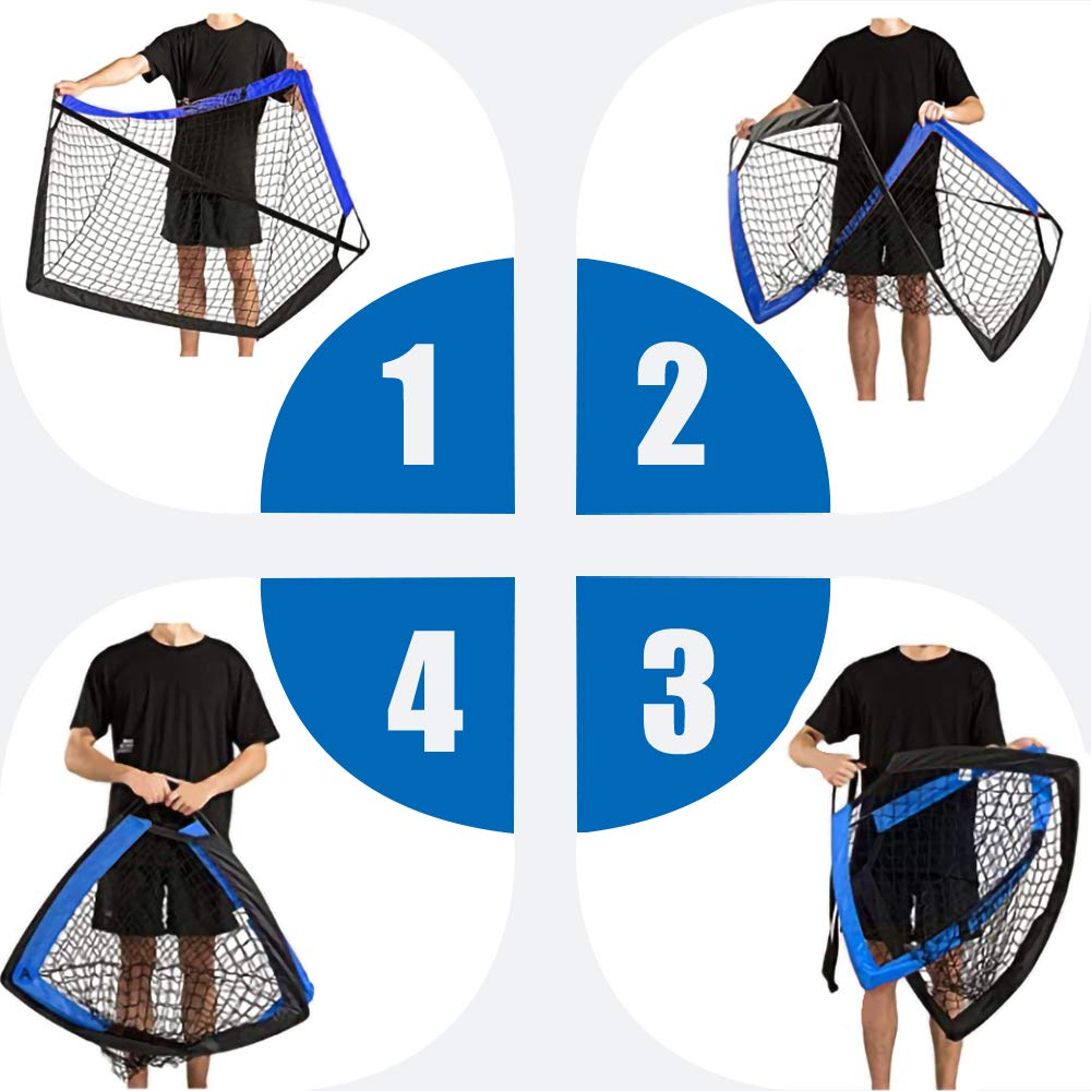 E-SDS Kids Soccer Goals for Backyard, Set of 2 Pop Up Soccer Goals with Aim Target, Agility Training Cones, and Carrying Case – 4FT Partable Football Goal Nets