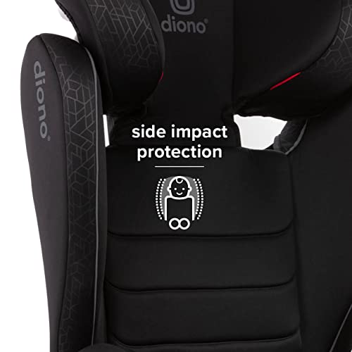 Diono Monterey XT Latch 2 in 1 High Back Booster Car Seat with Expandable Height & Width, Side Impact Protection, 8 Years 1 Booster, Black