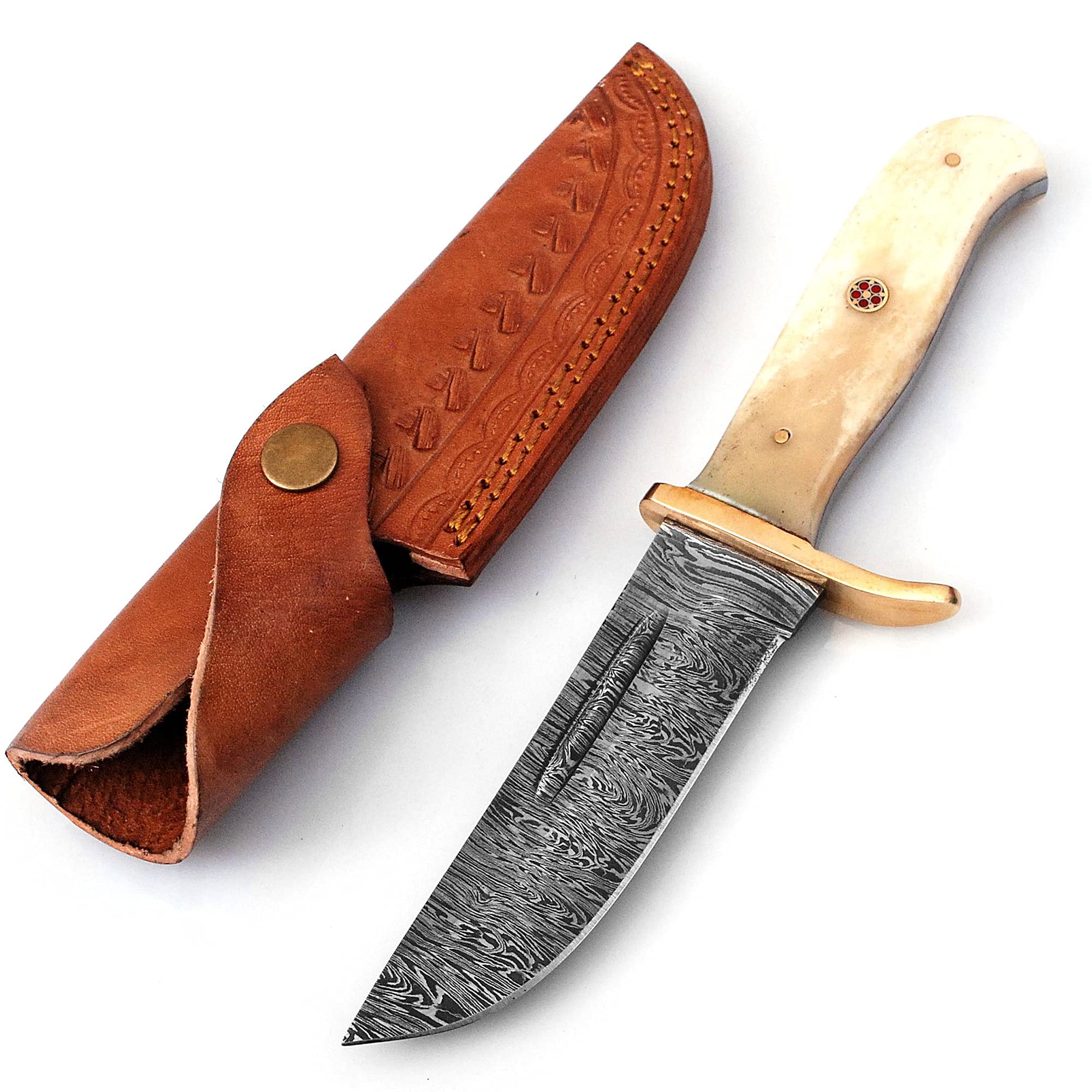 Damascus Hunting Knife One-of-a-Kind 9.00 inches Custom Handmade by ColdLand IRH63