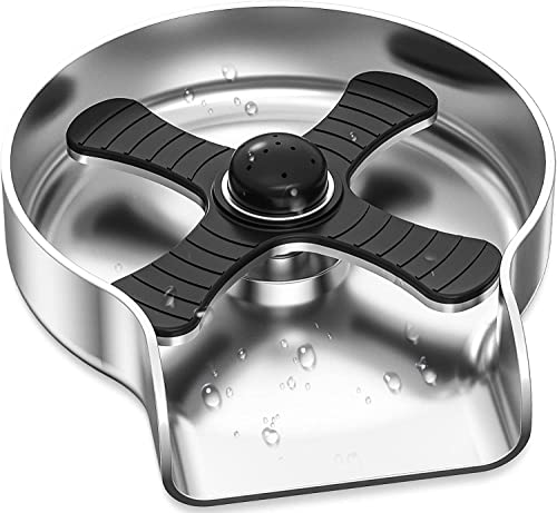 Glass Rinser-Cup Washer for Sink-Bottle Washer-Kitchen Sink Accessories-Can Be Used for Baby Bottles Shaker Bottle Cup-Kitchen Sink Accessories (Brush Nickel)