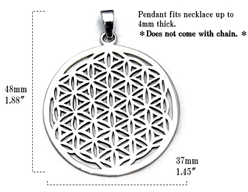 COSUMOSU 1.45″flower of life Sacred Geometry 925 Sterling Silver Pendant…