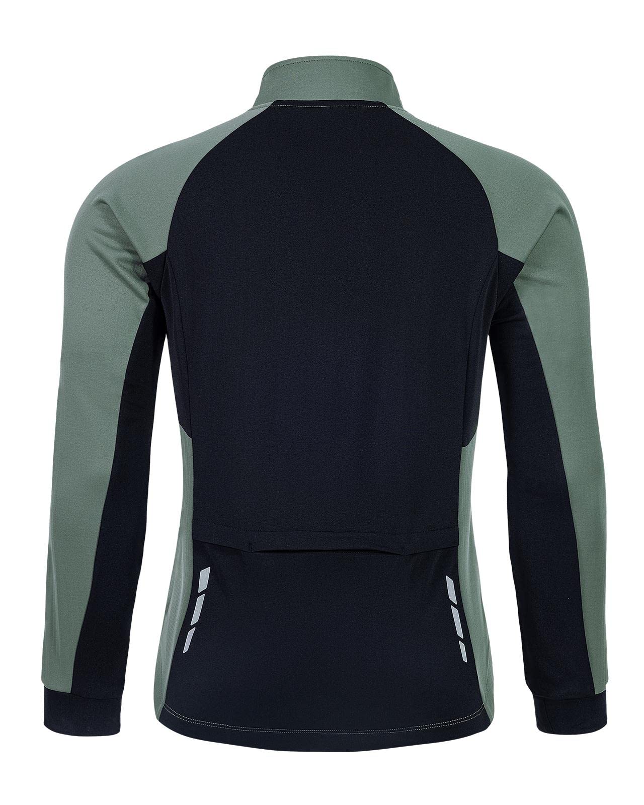 DIFOS Men's Windproof Running Cycling Jackets Windbreaker Thermal Bike Coat with Rear Pocket(S,Green)