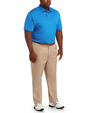DXL Big + Tall Essentials Men's Big and Tall Striped Golf Polo Shirt Blue Stripe 4XLT