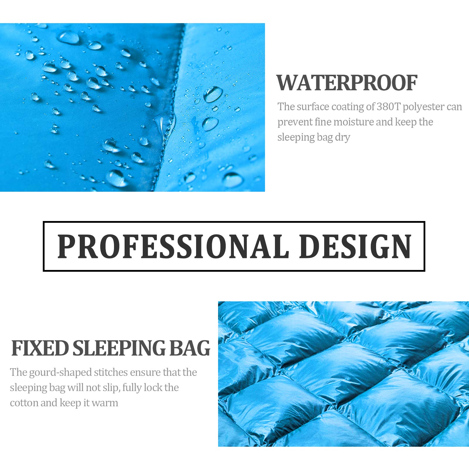 ECOOPRO Down Sleeping Bag, 32 Degree F 800 Fill Power Cold Weather Ultralight Compact Portable Waterproof Camping Sleeping Bag with Compression Sack for Adults, Teen, Kids