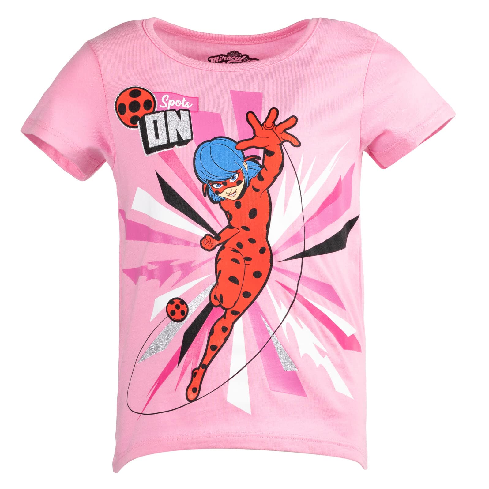Miraculous Ladybug Cat Noir Rena Rouge Big Girls 3 Pack Graphic T-Shirts Black/Pink/Red 10-12