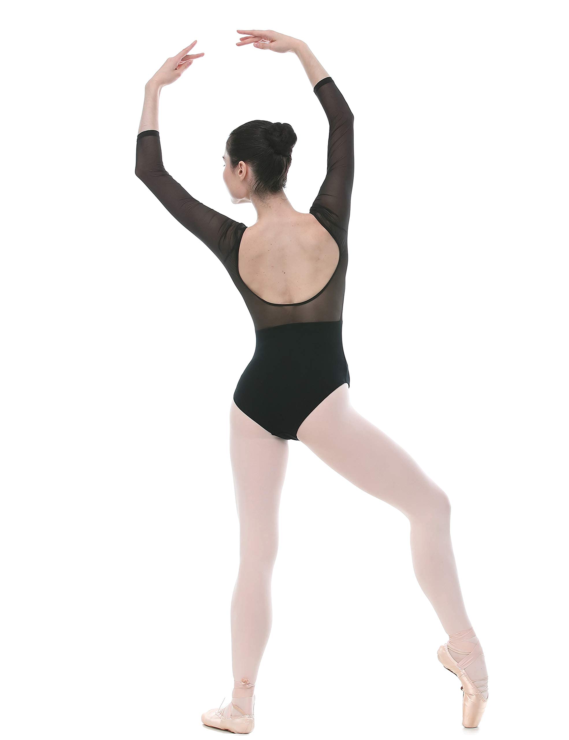 Dance Favourite Long Sleeves V-Neck Front Deep Scoop Back Leotard 03D0352 (S)